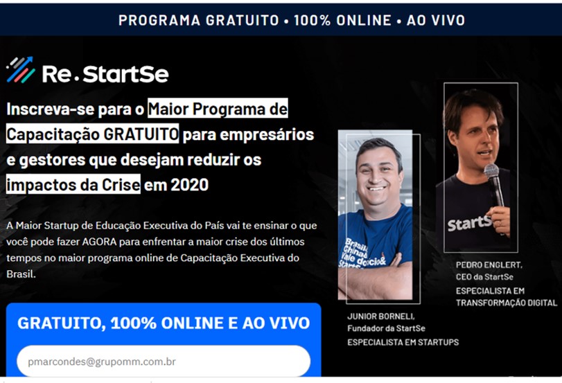 StartSe lança programa online gratuito de 100 horas de capacita