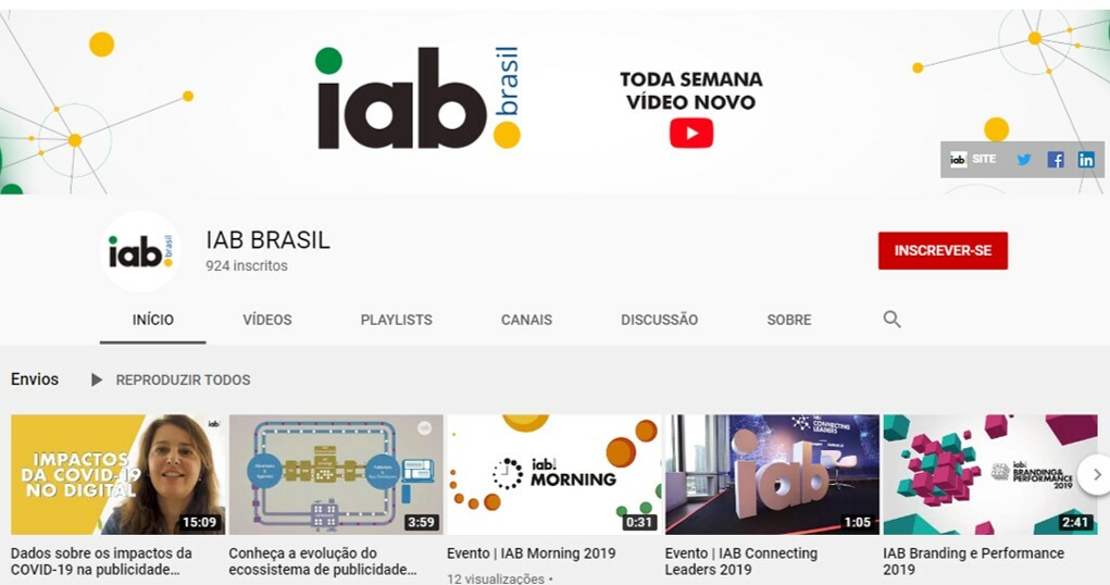 IAB Brasil lança nova programação em canal no YouTube...